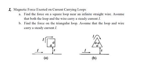 Solved Magnetic Force Exerted On Current Carrying Loops Chegg Com