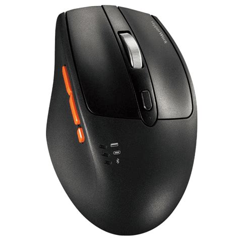 Hyperwork Silentium Mattle Black Wireless Ergonomic Silent Mouse Bluetooth 5 1 Wireless 2 4g