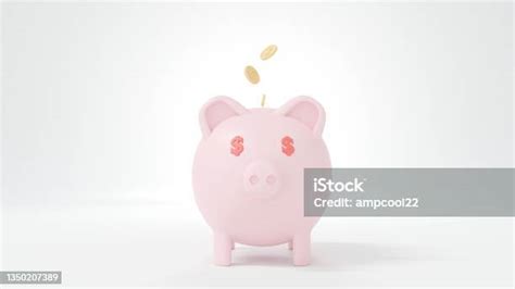 흰색 배경에 떠있는 3d 돼지 저금통과 금화 금융 및 저축 돈 개념 3d 렌더 그림입니다 0명에 대한 스톡 사진 및 기타 이미지 Istock