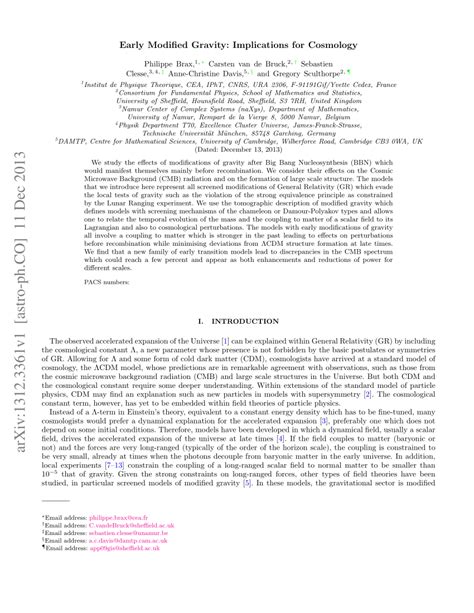 Pdf Early Modified Gravity Implications For Cosmology