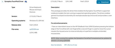 Where Can I Download The Synaptics Forcepad Firmware 1 3 Or Hp Support Community 8958048