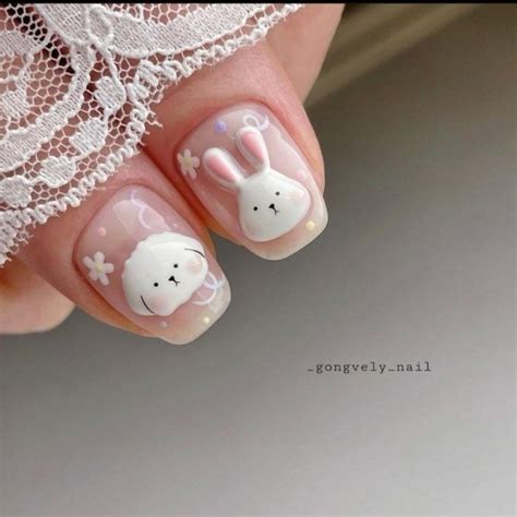 چند تا مدل ناخن کیوت خرگوشی 🐰🐰 عکس ویسگون
