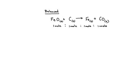 Solved Balance The Following Chemical Equation And Determine The Number Of Moles Of Fe S
