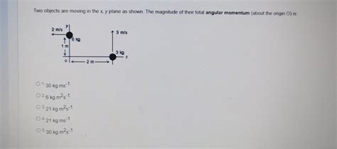 Solved Two Objects Are Moving In The X Y Plane As Shown Chegg Com