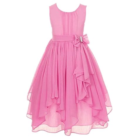 Бальное платье без рукавов с круглым вырезом и бантом для девочек праздничные платья принцессы