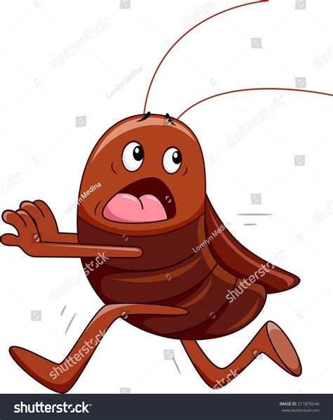 Illustration Featuring Cockroach Running Away Stock Vector Royalty Free 211876546 Shutterstock
