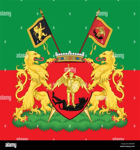 Brussels Coat Of Arms And Flag Official Symbols Of The Nation Stock