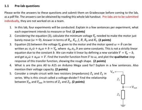Pre Lab Questions Please Write The Answers To Chegg Com