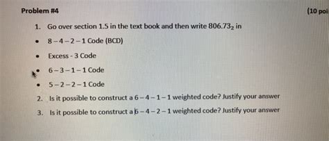 10 Poit Problem 4 1 Go Over Section 15 In The