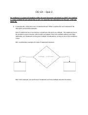 CIS Quiz Submisson CIS Quiz For Problems Answer All Questions Within The