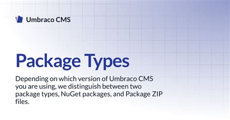 Package Types Umbraco CMS