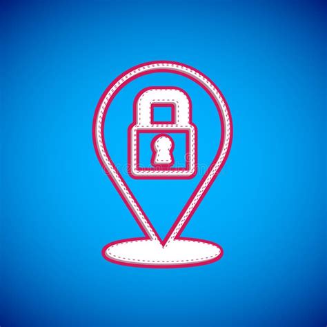 White Lock Icon Isolated On Blue Background Padlock Sign Security Safety Protection Privacy