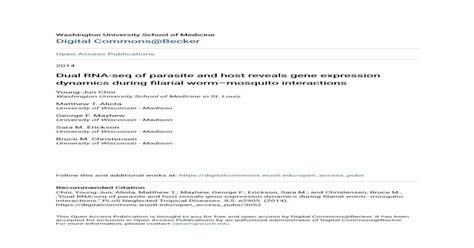 Pdf Dual Rna Seq Of Parasite And Host Reveals Gene Expression Dokumen Tips