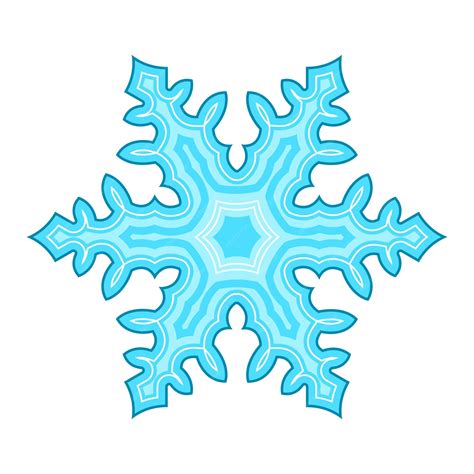 Premium Vector Snowflake Or Crystal Frozen Water In Blue Contour