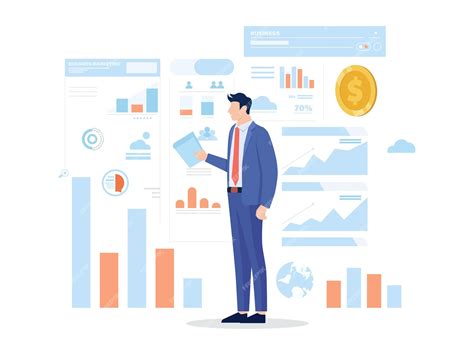 Premium Vector Flat Illustration Of People Doing Business Data