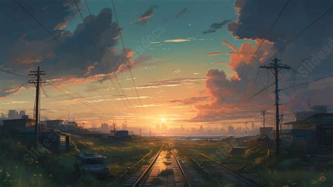 무료 고층 건물 도시 풍경 다채로운 구름 하늘 Ppt 배경 Slidesdocs