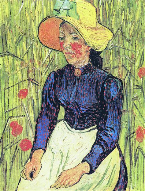 Peasant Woman Against A Background Of Wheat By Vincent Van Gogh 1890