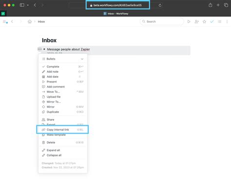 Integrations Workflowy Support