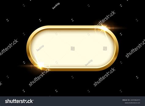 3d Plate Button Ellipse Shape Golden Stock Vector Royalty Free 2247462473 Shutterstock