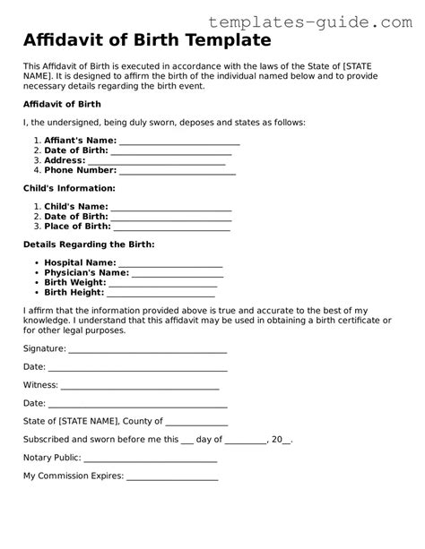 Valid Affidavit Of Birth Forms Blank Pdf Template