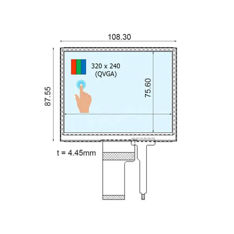 COM50T5M80GTC Ortustech 5 Inch TFT LCD Display 320240 Parallel RGB LCD Panel With 4 Wire