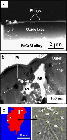 A Overview Sem Se Image Of A Fib Prepared Cross Section Sample B
