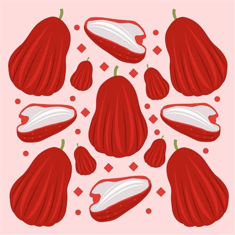 Premium Vector Fresh Rose Apple Vector Illustration