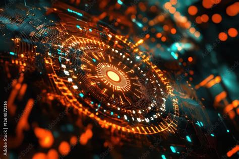 Modern Tech Interpretation Of Indian Flag With Circuit Board Patterns Digital Tricolor Design