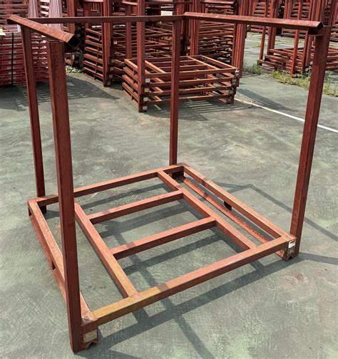 portable stack rack nesting pallet stacker rack warehouse red 3k cap