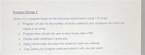 solved program design 2 write a c program based on the