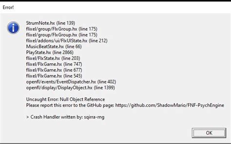 Null Object Reference · Issue 10573 · Shadowmariofnf Psychengine · Github