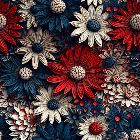 Premium Photo A Colorful Background With Red White And Blue Flowers