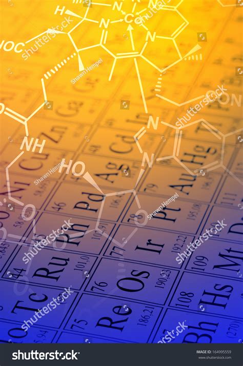 Molecule Structural Formula Model On Periodic Stock Illustration 164995559 Shutterstock