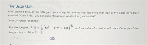 Solved The Sixth Gate After Walking Through The Fifth Gate