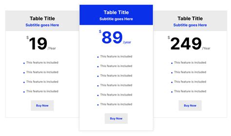 Divi Pricing Tables Module Elegant Themes
