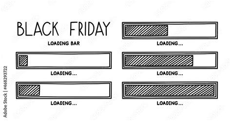 Weekend Loading Bar Infographics Design Element With Status Of Sale Start Hand Drawn Vector