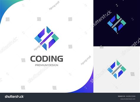 Modern Logos Code Coding Programming Gradient Stock Vector Royalty Free 2428523349 Shutterstock