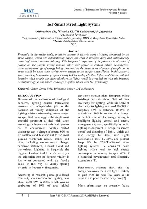 Pdf Iot Smart Street Light System