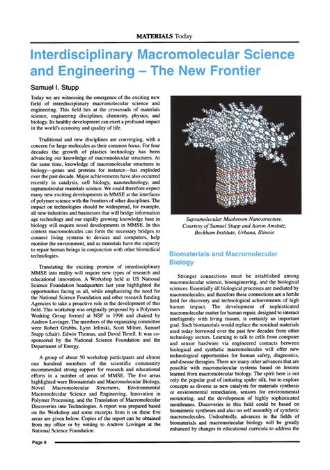 Pdf Interdisciplinary Macromolecular Science And Engineering