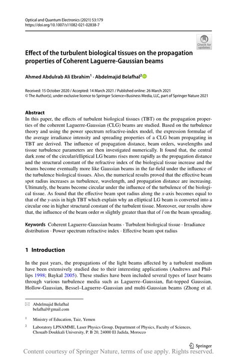 Effect Of The Turbulent Biological Tissues On The Propagation