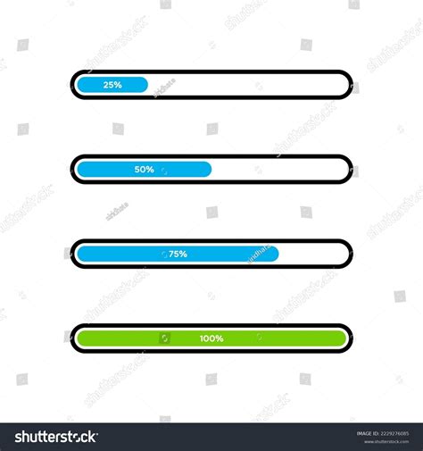 Vector Set Flat Progress Bars Stock Vector Royalty Free Shutterstock