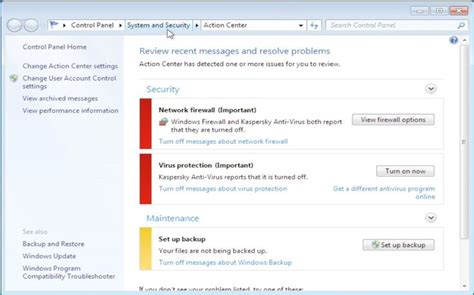 Windows 7 Action Center