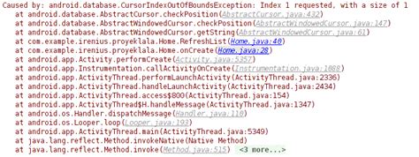 Java How To Solve Error Android Database CursorIndexOutOfBoundsException Index Requested