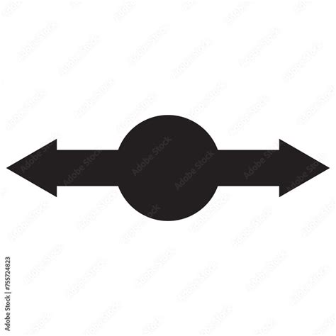 Rounded Bullet Point Circle Double Arrow A Two Way Black Marker Direction Symbol Vector Arrow