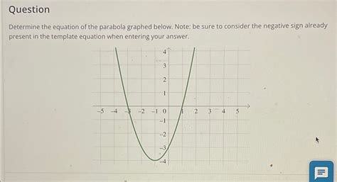 Solved Questiondetermine The Equation Of The Parabola