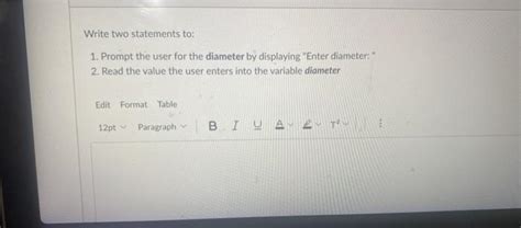 Solved Write Two Statements To 1 Prompt The User For The