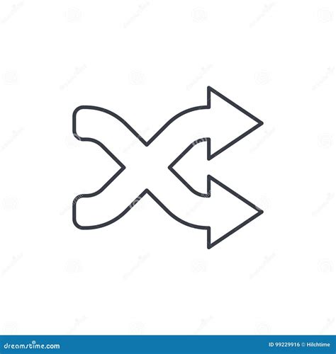 Arrow Thin Line Icon Set Outline Mix Stroke Navigation Web Symbols Linear Simple Arrow Random