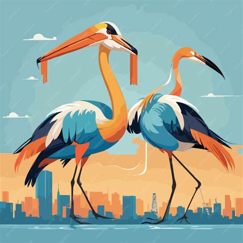 Premium Vector Cranes Vector On A White Background