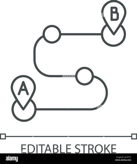 Route Planning Pixel Perfect Linear Icon Stock Vector Image And Art Alamy