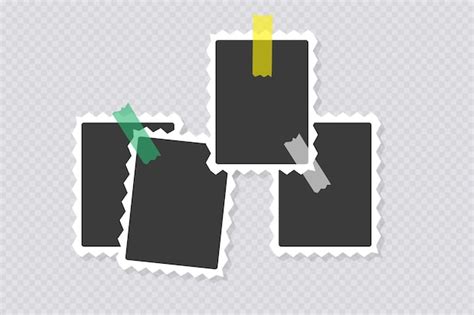 투명한 배경 디자인에 사진 프레임 프리미엄 벡터